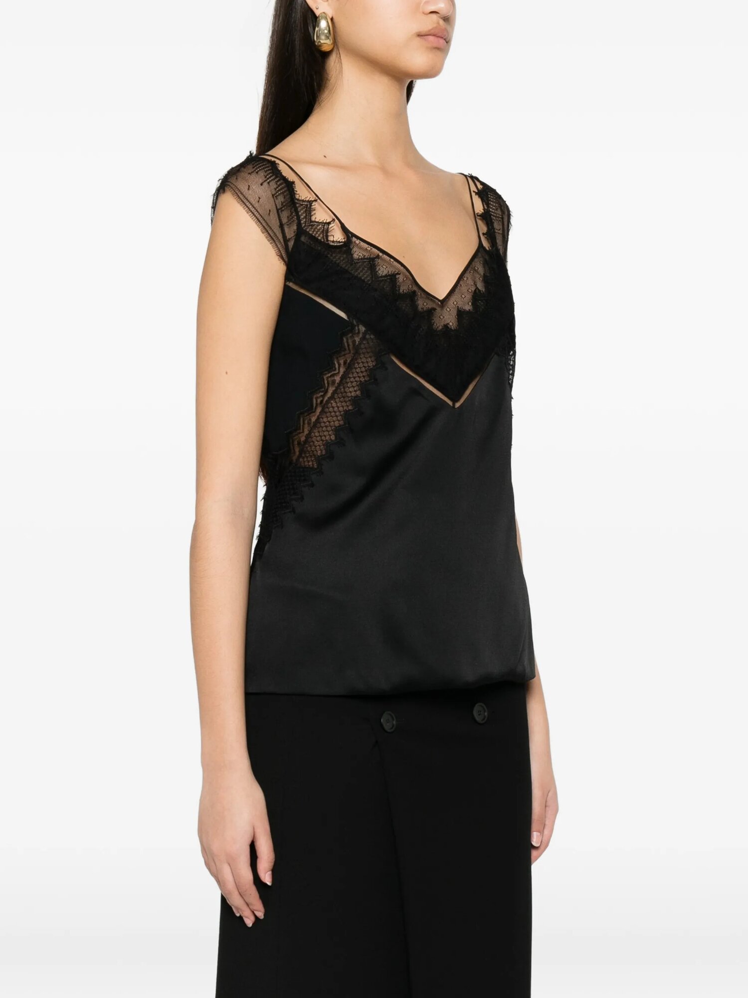 Топ Tom Ford Lace-trim satin top, размер 40 EU — фото 1