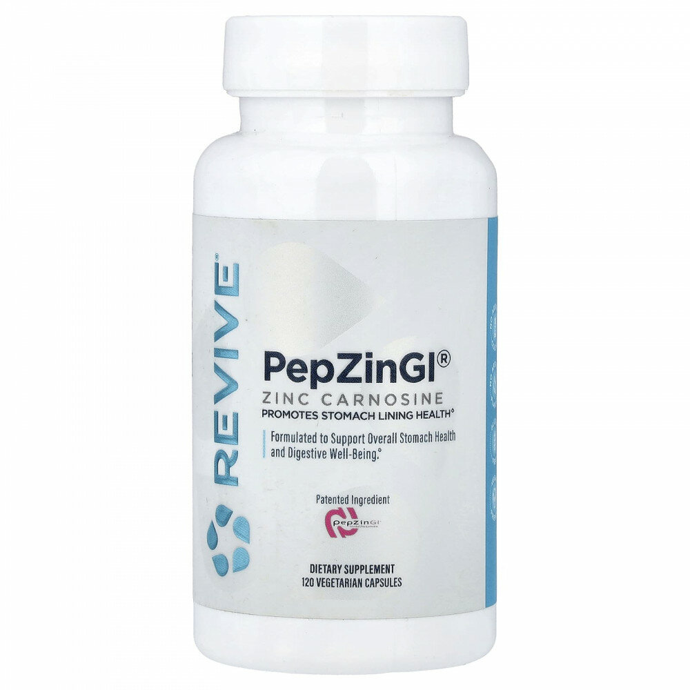 Revive, PepZinGI®, цинк и карнозин, 120 вегетарианских капсул