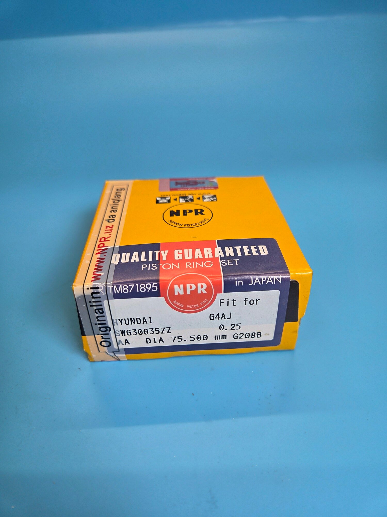 Кольца поршневые ACCENT DOHC 0,25 (узкие кольца) NPR SWG30035ZZ025(2304026906) (75,75*1,2*1,2*2,0)