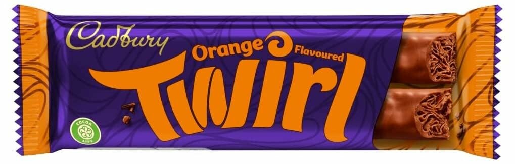 Шоколадные батончики Cadbury Twirl Orange. Твирл Оранж 43 г