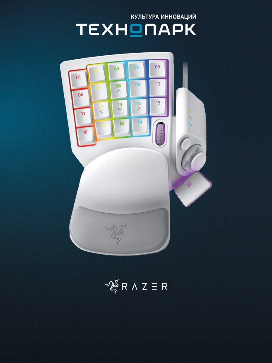 Кейпад Razer Tartarus Pro Mercury белый (RZ07-03110200-R3M1)