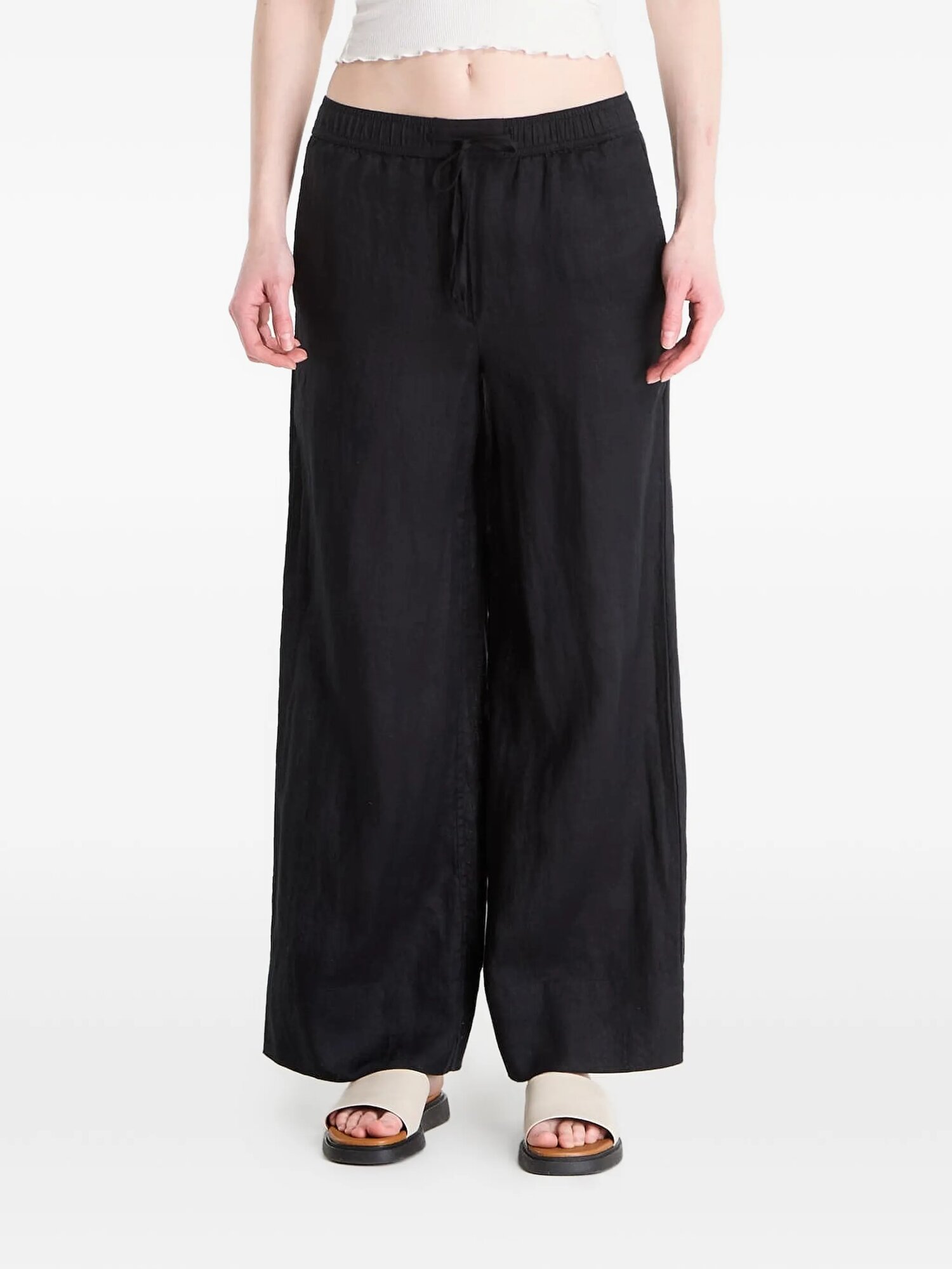 Брюки Drawstring wide-leg trousers