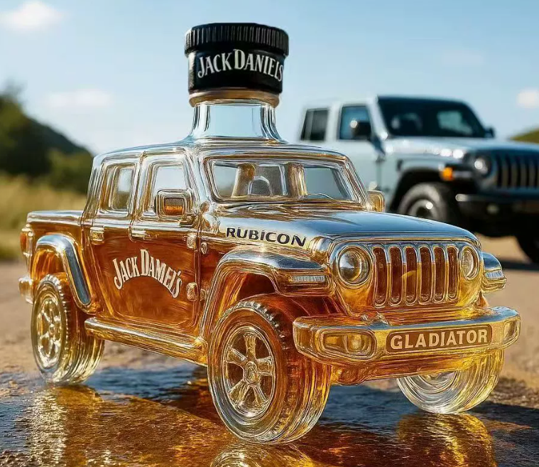 Jack Daniel's Стеклянные бутылки из-под виски, винные бутылки в форме автомобиля