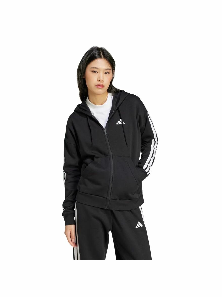 Толстовка спортивная Essentials 3-Stripes Full-Zip Fleece Hoodie