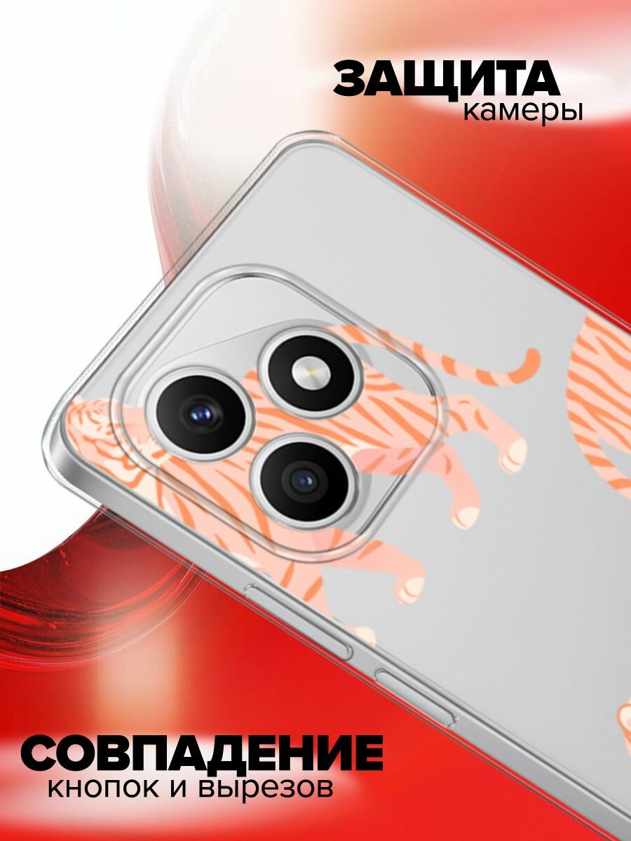 Силиконовый чехол на Honor X8d / Хонор X8d с принтом Три тигра 2 — фото 1