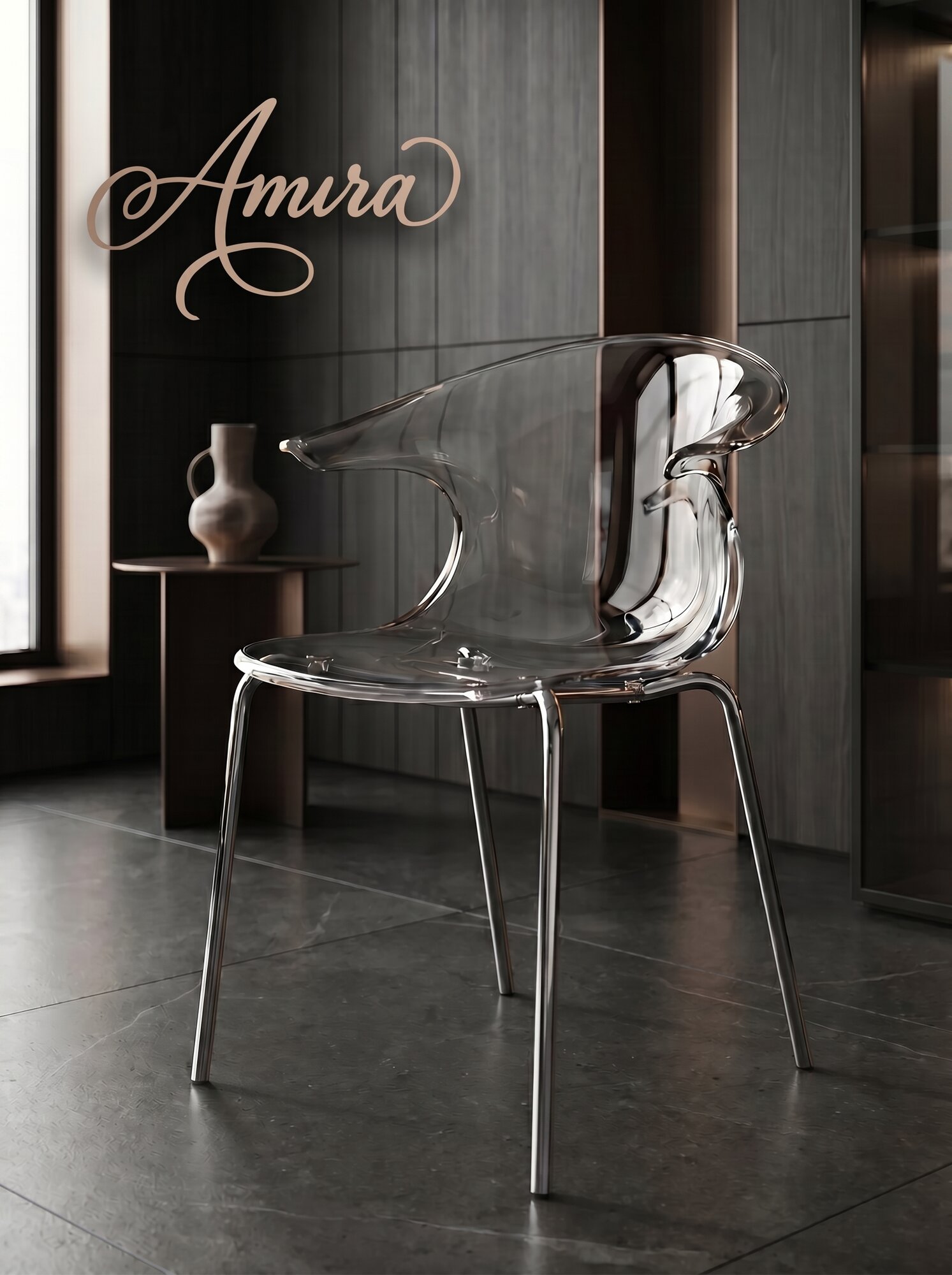 Стул Amira "Aurora" из поликарбоната, прозрачный, универсальный