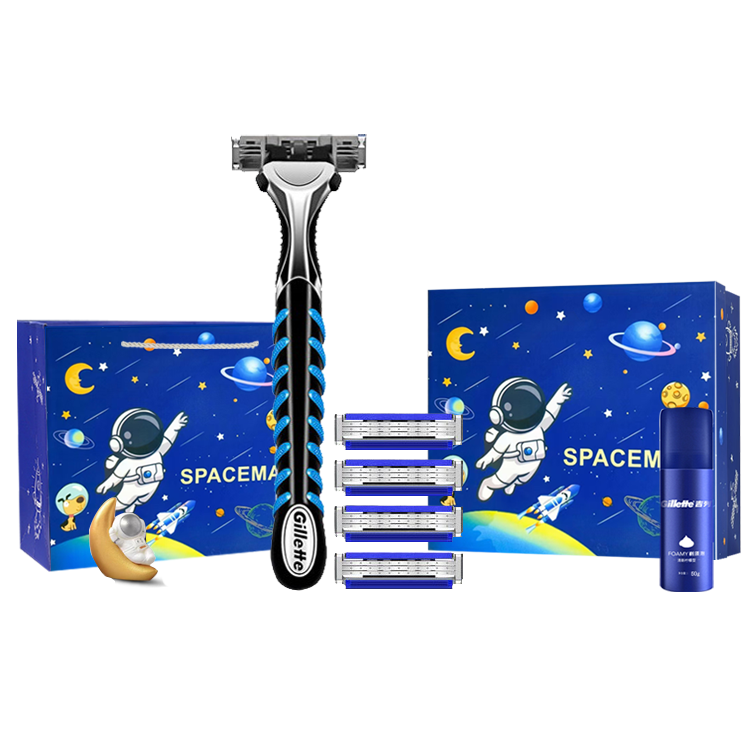 Бритвенный станок мужской Gillette Spaceman серия 3-лопастной для тела 13377678, Wei Feng Three 4-Blade Head+Astronaut Box Limited Edition