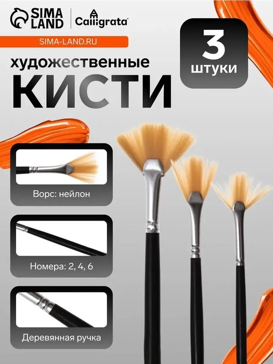 Профессиональный набор веерных кистей для творчества