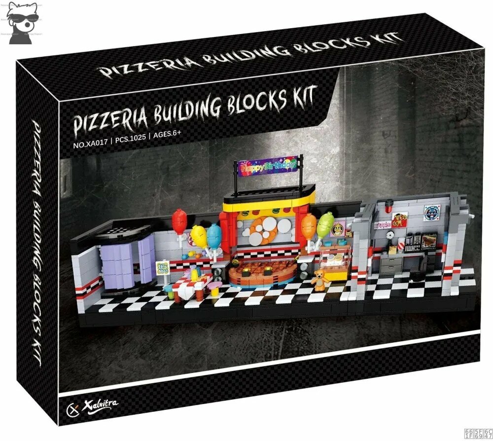 Конструктор Аниматроники фнаф Сцена Пиццерии / Пять ночей у Фредди FNAF Pizzeria Stage building blocks kit совместим с конструкторами лего (1025 деталей) XA017