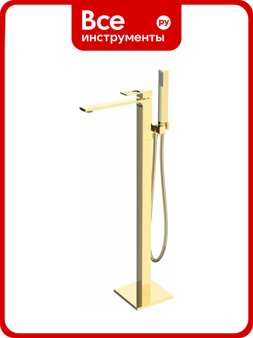 Напольный смеситель BELBAGNO LUCE LUC-FMT-ORO для ванны, золото, однорычажный, латунный корпус, керамический картридж