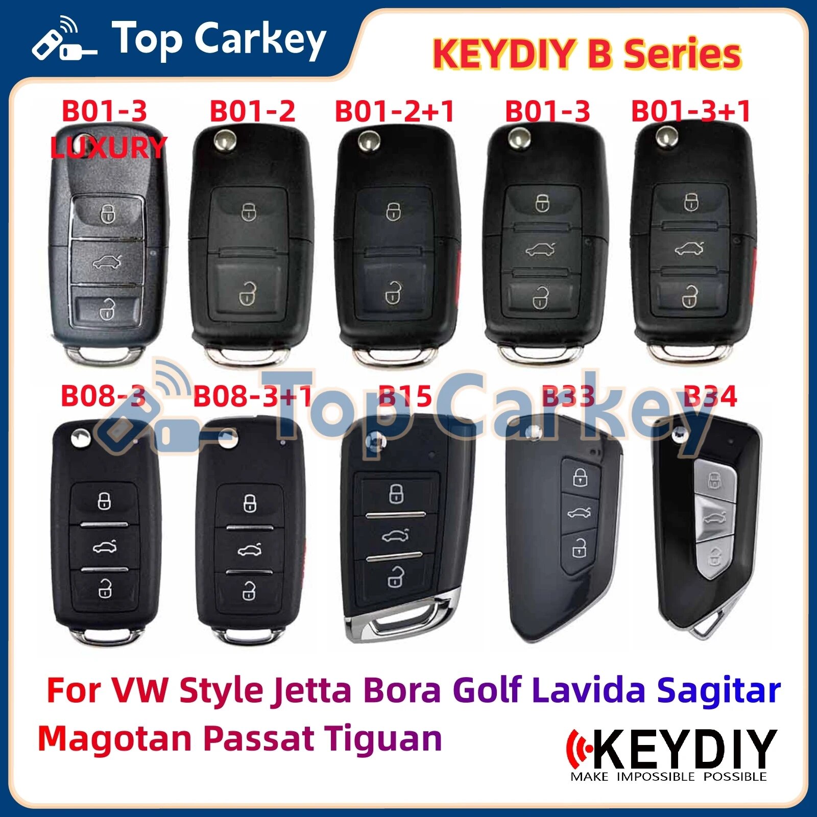 KEYDIY KD B01 B08 B15 B33 B34 Универсальный дистанционный ключ для Volkswagen VW Style Jetta Bora Golf Passat Lavida Sagitar Magotan Tiguan