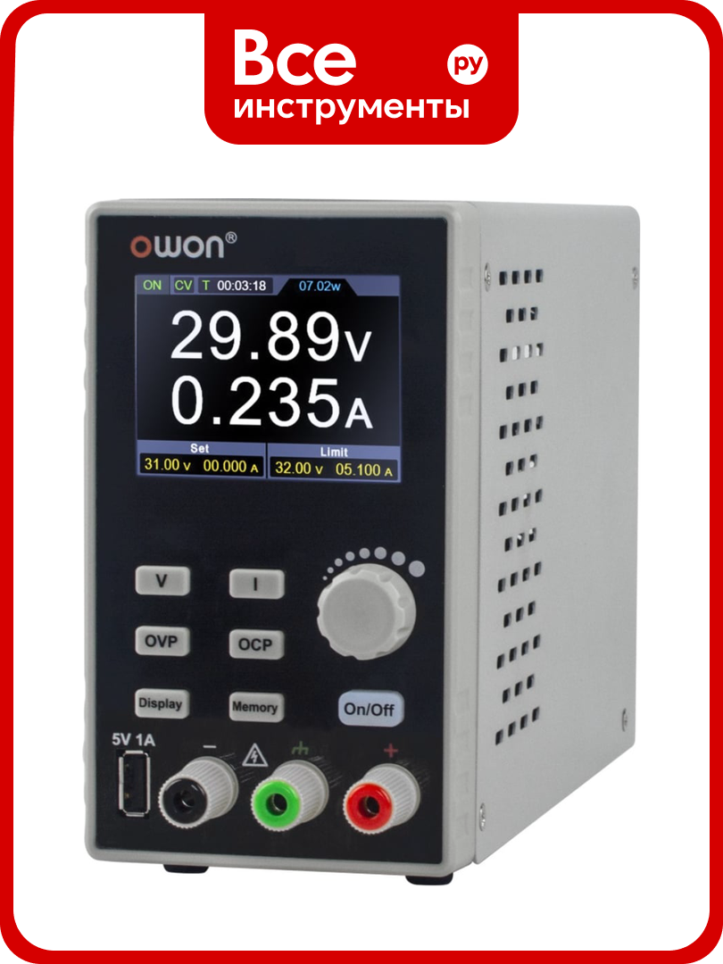 Многофункциональный настольный источник питания OWON SPE6103 OW114 с защитой от короткого замыкания и перегрузки,