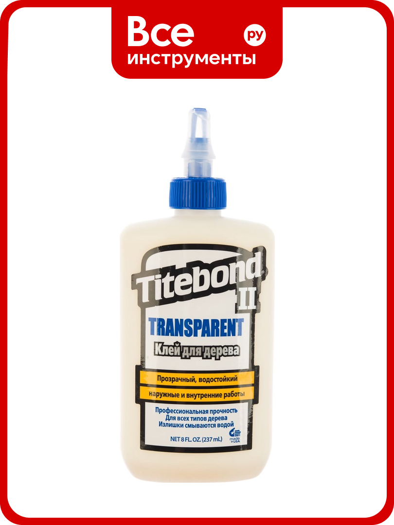 Столярный влагостойкий прозрачный клей Titebond II 1123