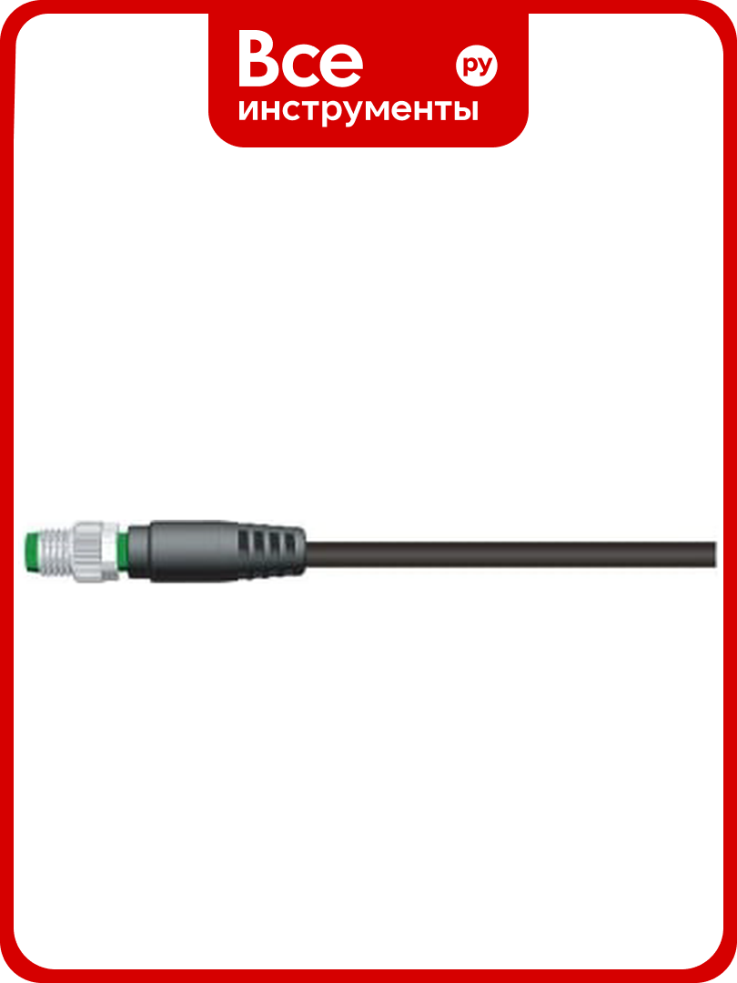 Соединитель кабельный VELLEDQ M8-M03T-2.0PVC/BK, Вилка, Прямой с кабелем, Пластик 3-PINIP67, кабель