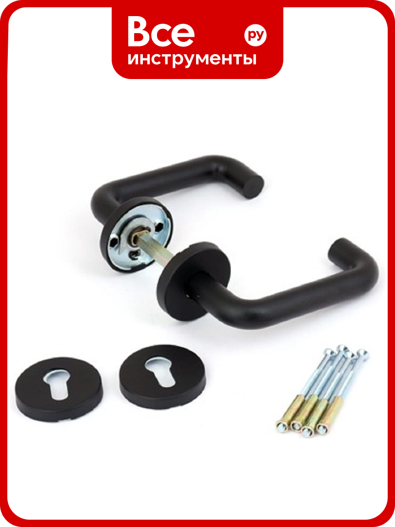 Раздельные ручки Apecs H-0203-BL DP-C-02 20373, пластиковый, оцинкованная сталь, для межкомнатных дверей