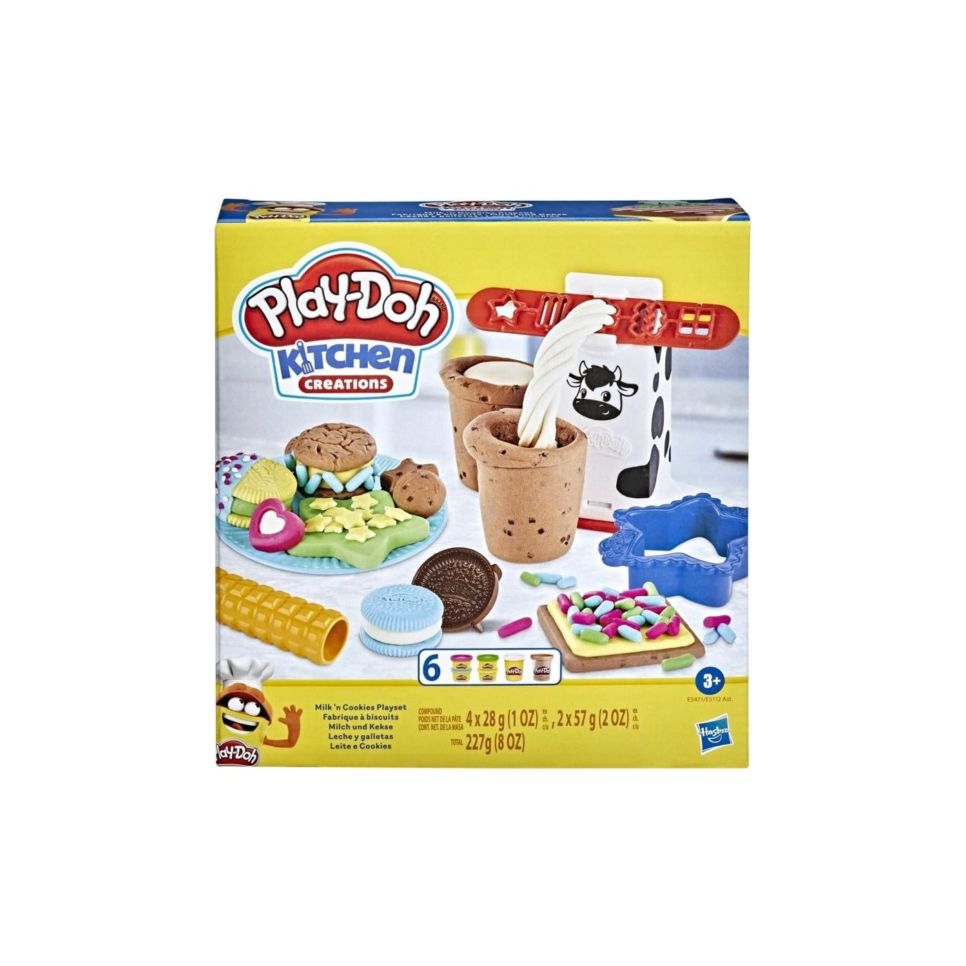 Набор для лепки Плей-До Забавные закуски - Молоко и печенье PLAY-DOH E5471, пластилин.