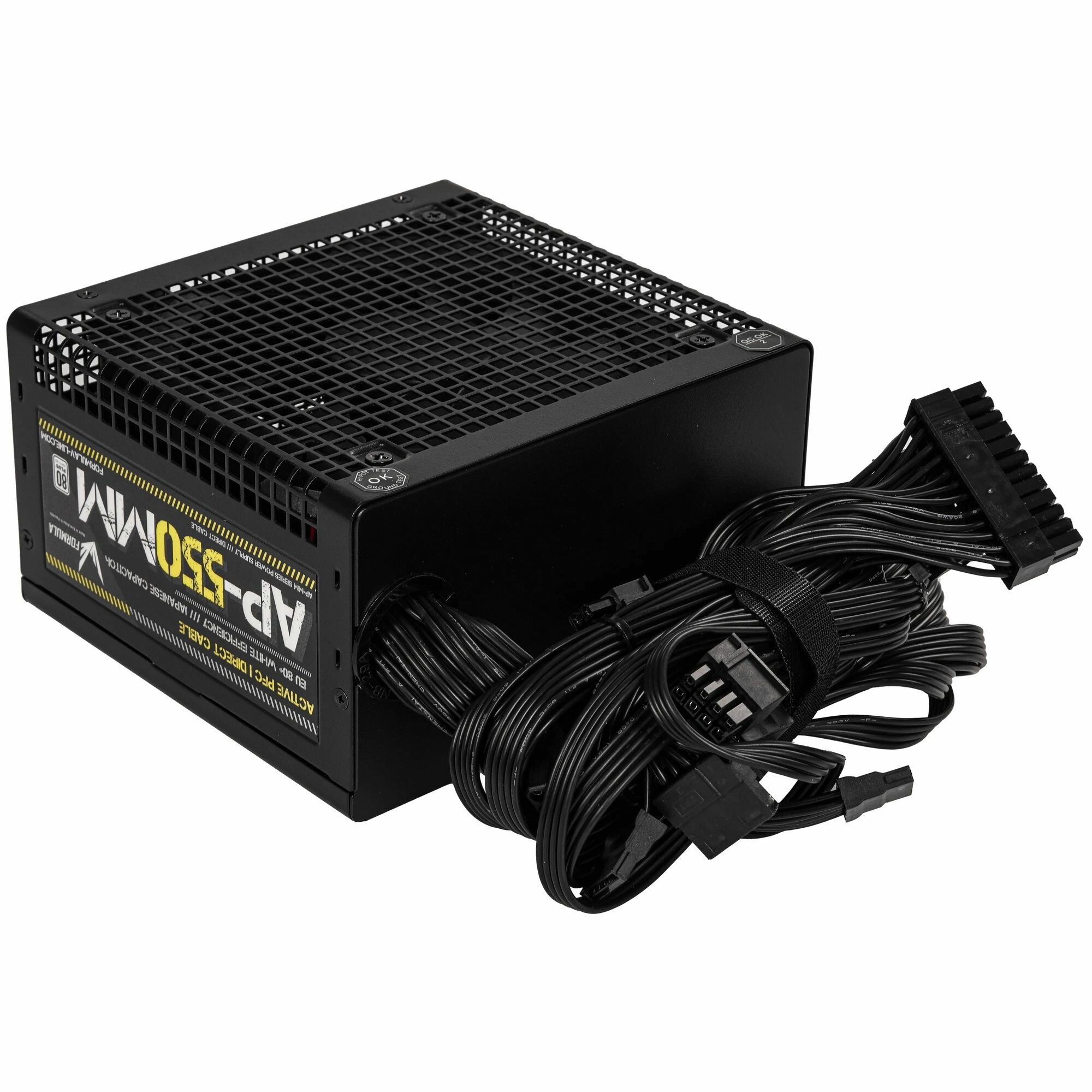 Блок питания Formula AP-550ММ 80 Plus Standart (AP-550ММ) черный - ATX 20+4 пин, 4 pin + 4 pin CPU, 6 SATA, 2 x 6+2 pin PCI-E