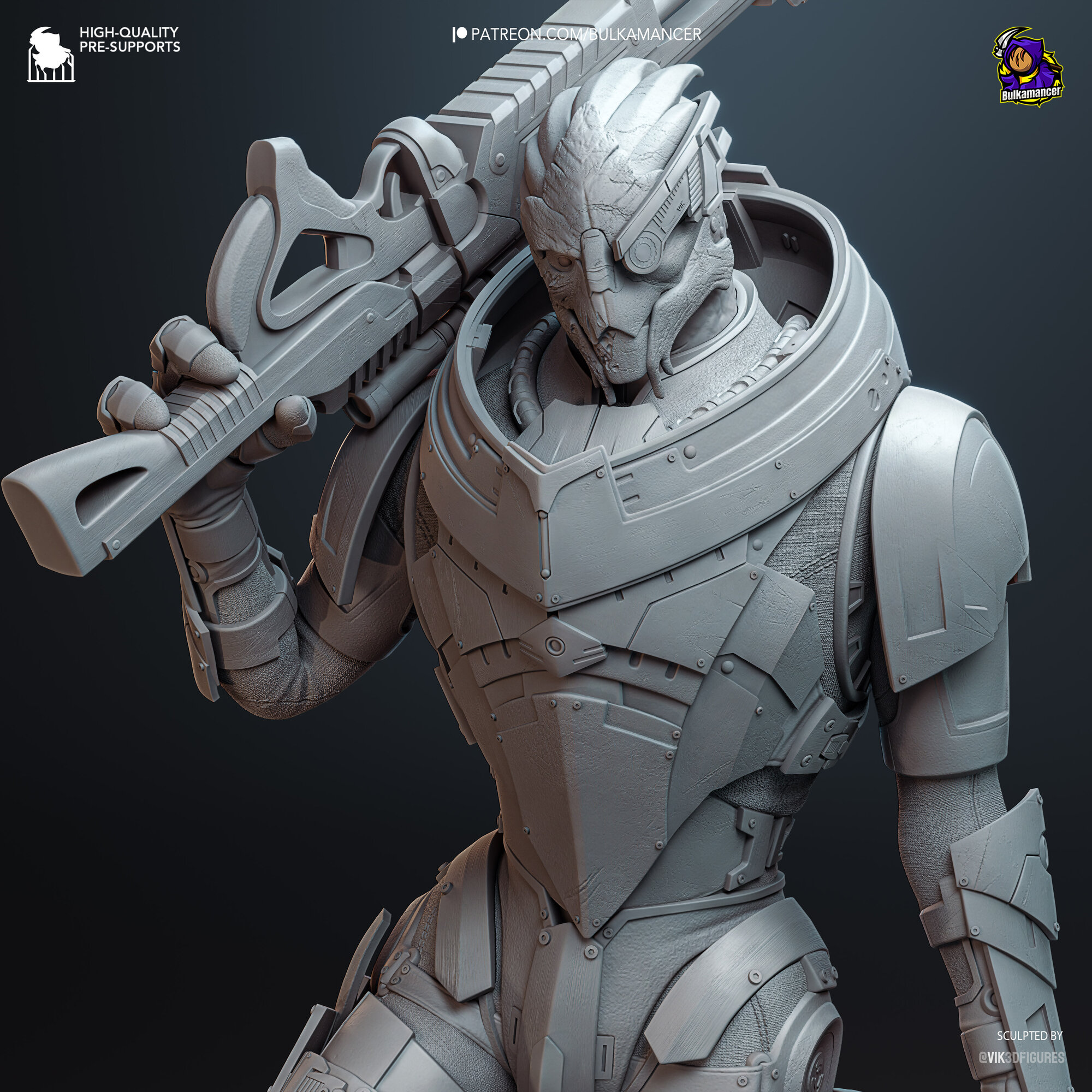 Фигурка под покраску Гаррус Вакариан-Garrus Mass Effect 331 мм