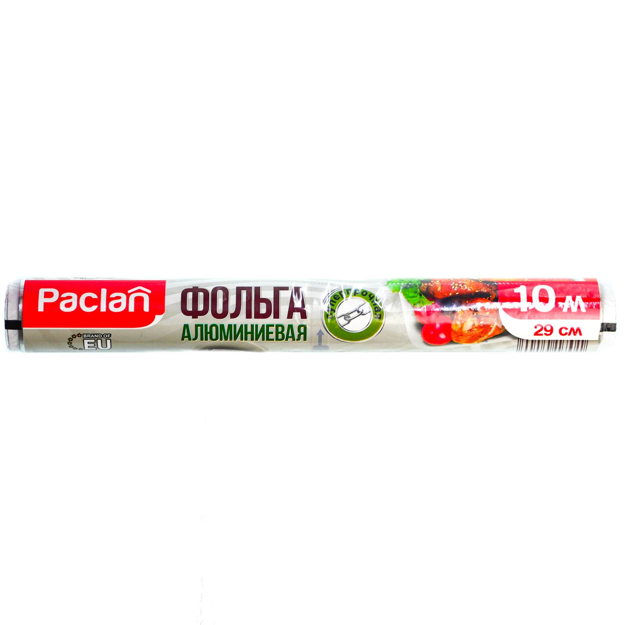 Фольга алюминиевая в рулоне 10 м х 29 см, Paclan, жаропрочная