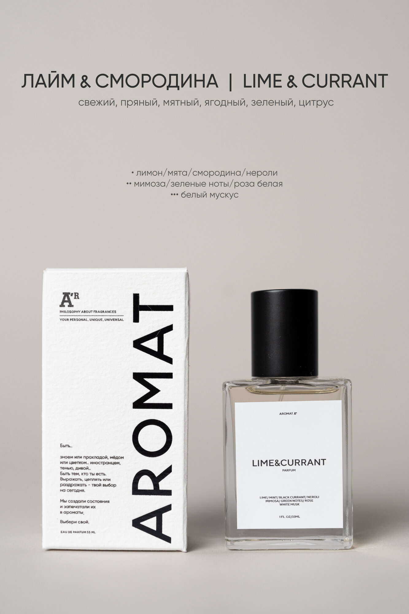 Парфюм аромат "LIME & CURRANT", 33 мл, свежий, пряный, мятный, ягодный, зеленый, цитрус