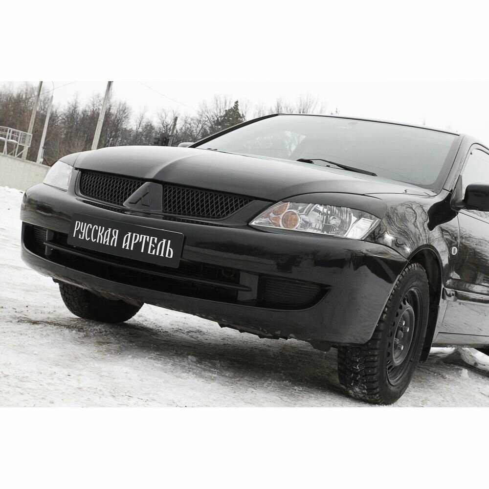 Реснички на фары для Mitsubishi Lancer 9 2003-2007 глянцевые, под покраску, Митсубиси Лансер 9 реснички на фары Русская Артель REML9-010300