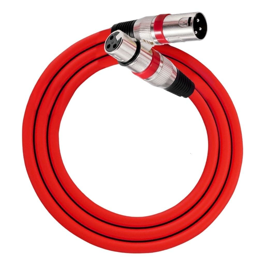 Кабель микрофонный XLR 3-pin, красный - 8m