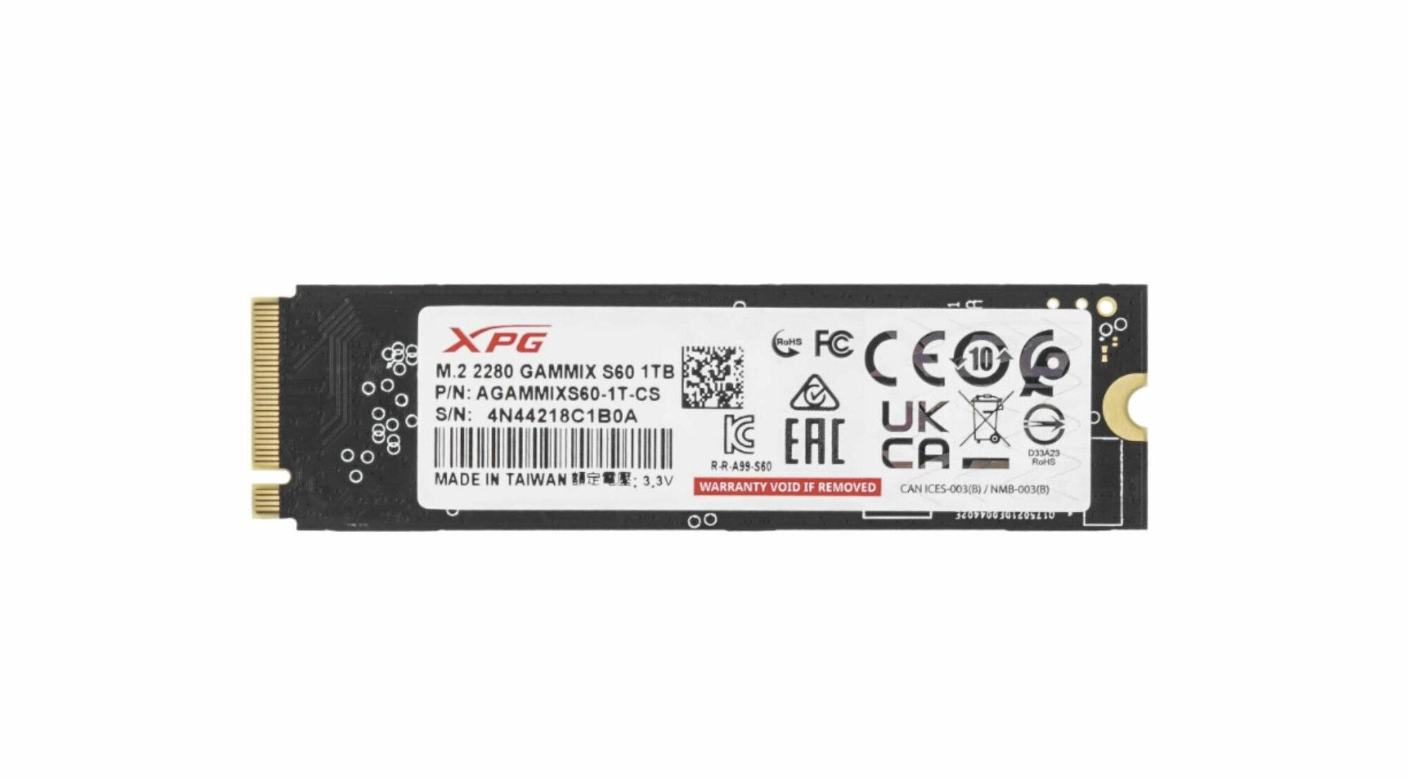 1000 ГБ M.2 NVMe накопитель ADATA XPG GAMMIX S60 AGAMMIXS60-1T-CS