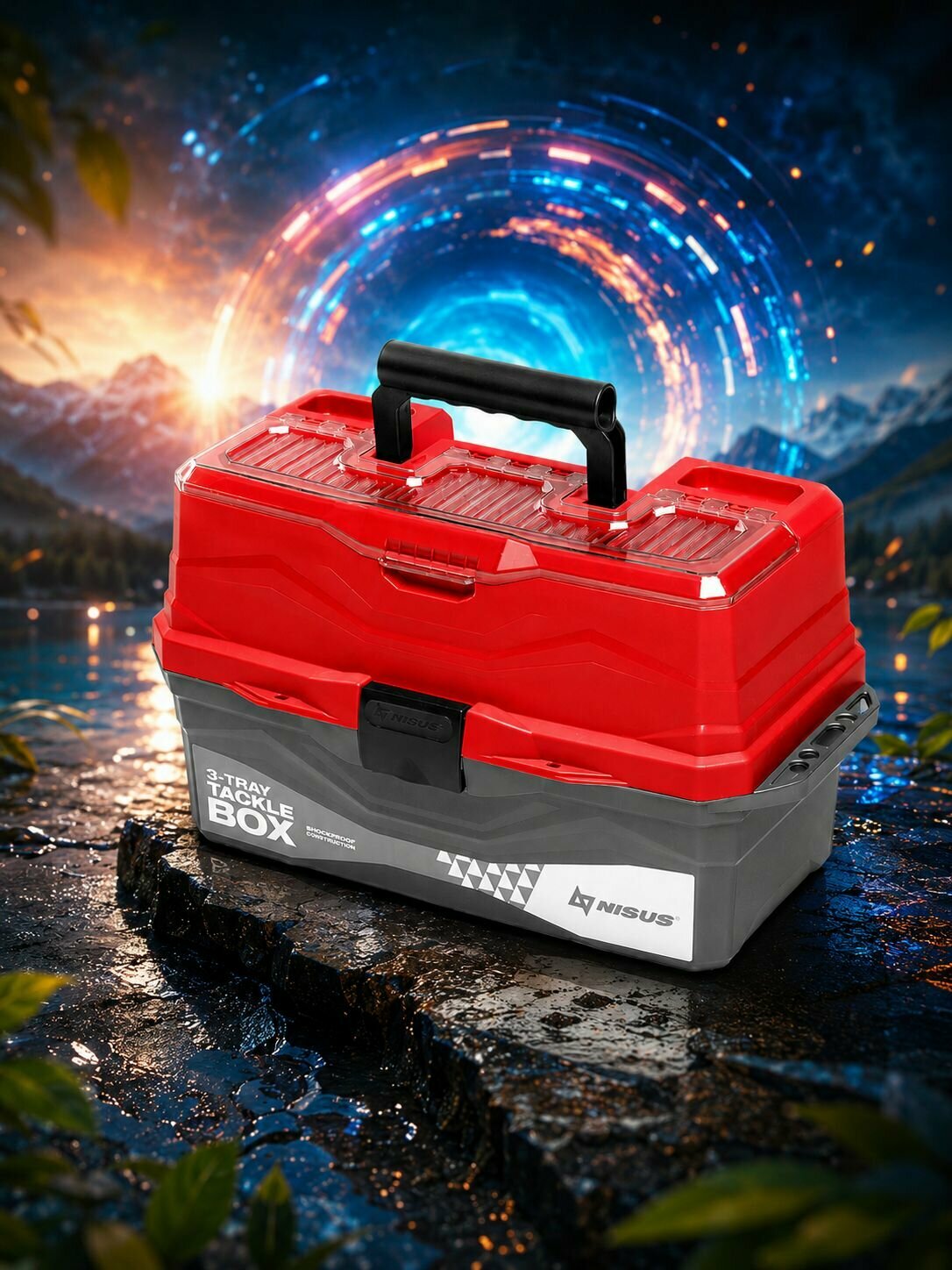 Ящик многофункциональный, рыболовный летний Tackle Box, органайзер для хранения снастей и рыбалки трехполочный NISUS