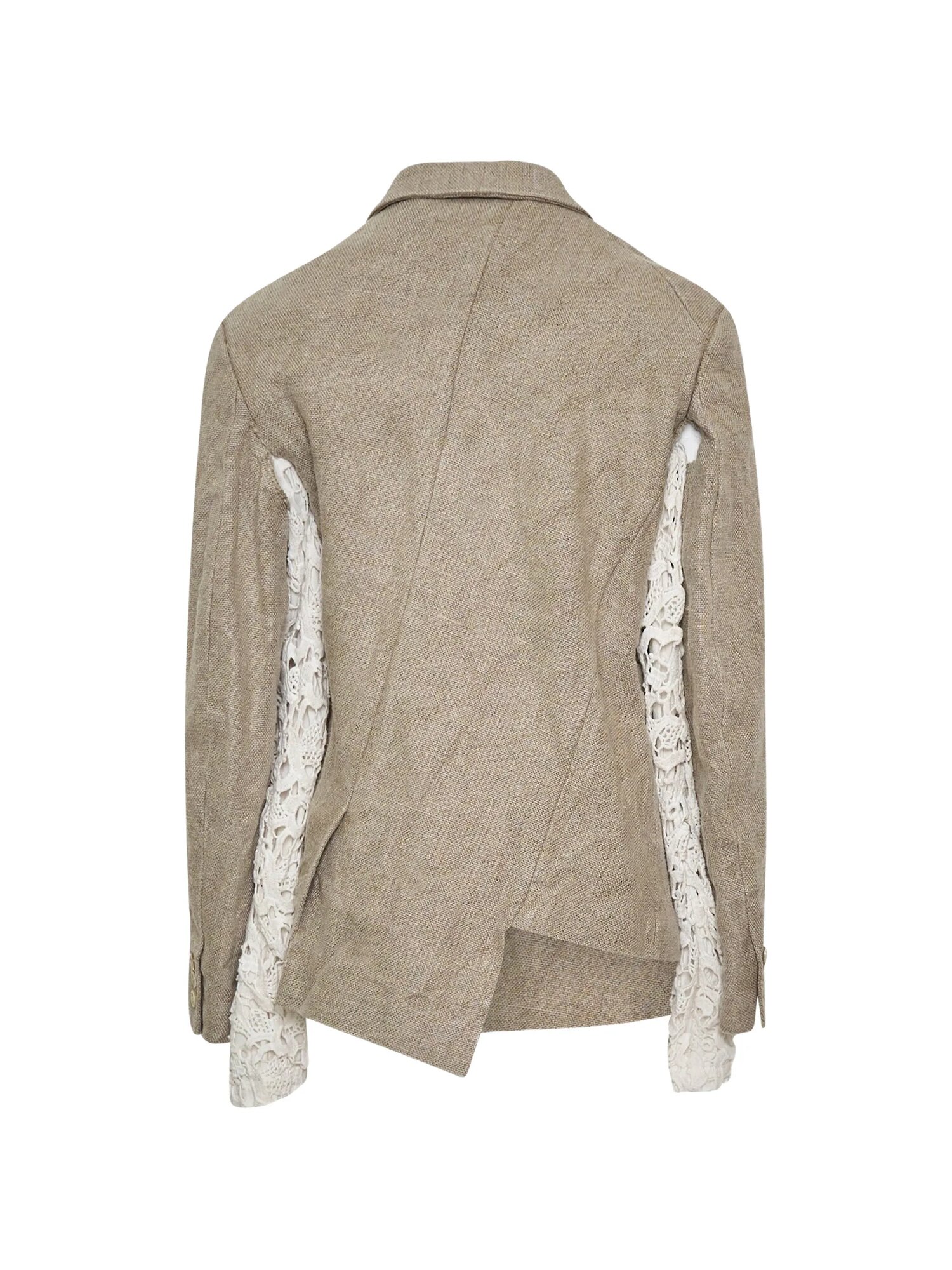 Куртка COMME des GARCONS Lace-insert asymmetric jacket, размер 40, разноцветный — фото 1
