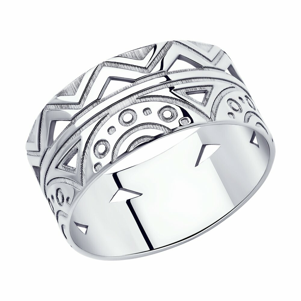 Кольцо, серебро, 925 проба, родирование