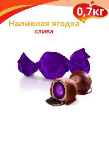 Конфета "Ягодка наливная" слива, 0,7 кг. Жако