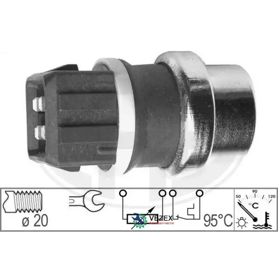 ERA 330151 датчик температуры охл. жидк!\ Ford Galaxy 2.8i &4WD 95-00, VW T4 1.9/2.4D/TD 92-03