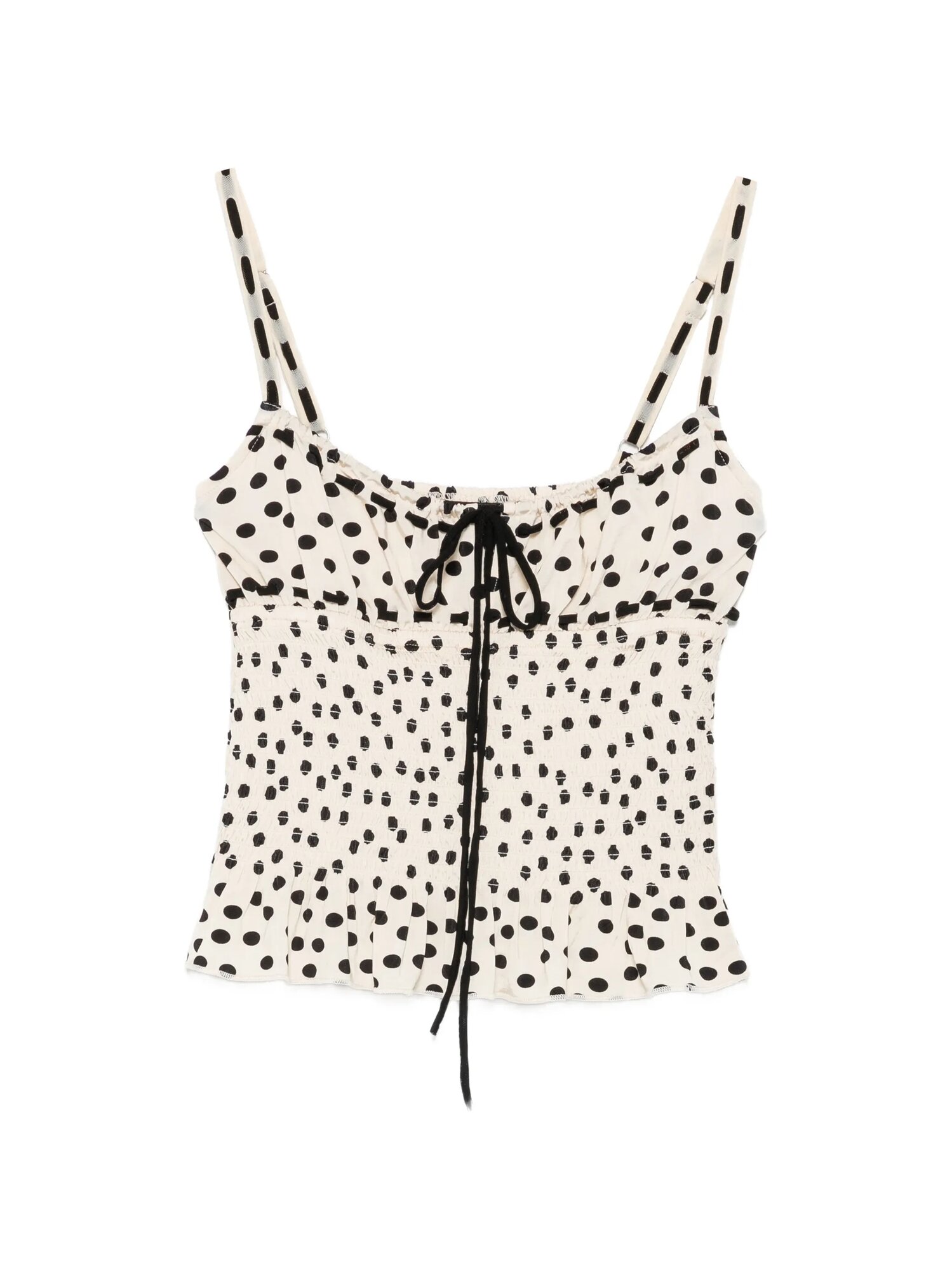 Топ Polka-dot shirred top