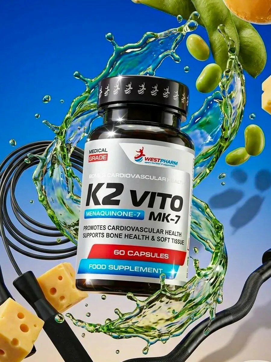 K2 Vito витамин моно К2 МК-7 50 mcg, 60 капсул