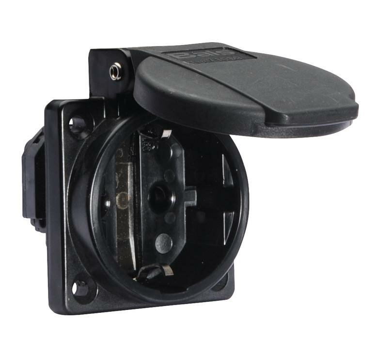 Розетка встраиваемая Schuko 16А 3п 250В IP54 черн. Bals 71097
