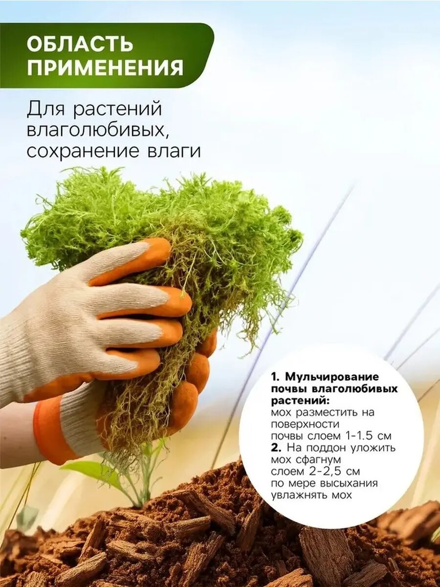 Мох сфагнум 1,5 л — подкормка и субстрат