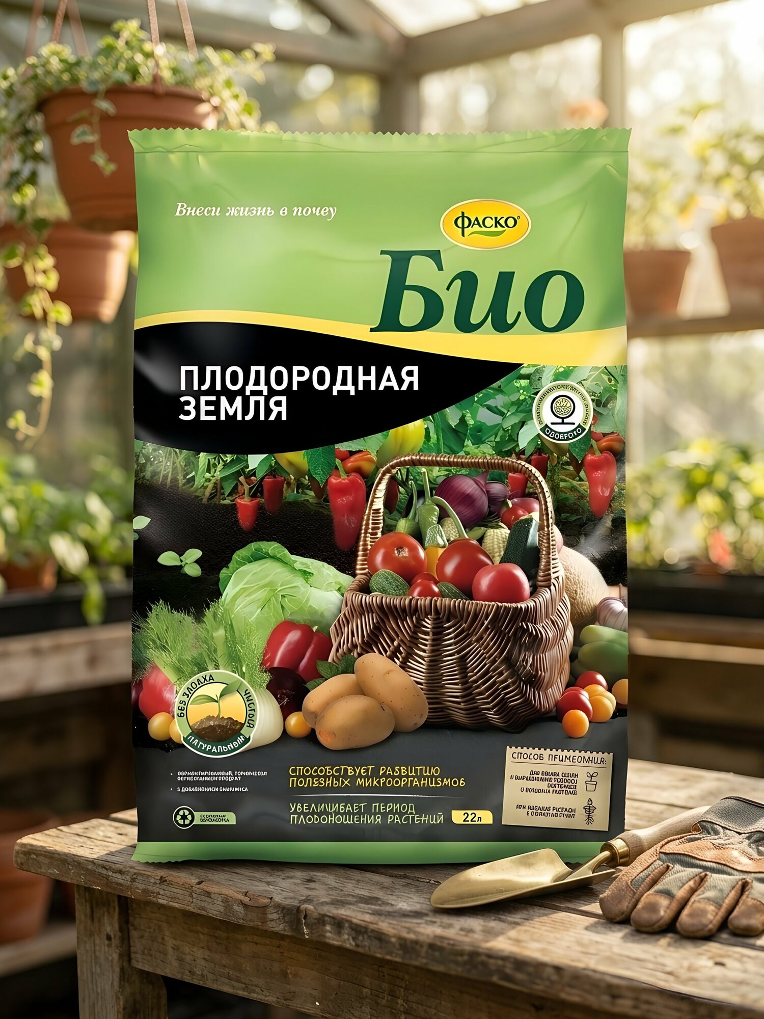 Грунт Био Фаско плодородная земля 22 л для рассады и овощей. Универсальный питательный субстрат для сада и огорода