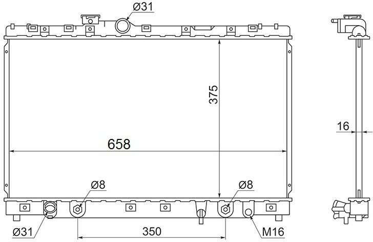 Радиатор Lexus IS 98-05 / SAT TY00055 Toyota Altezza 98-05