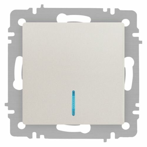 Выключатель 1-кл. СП Accent 6-102-06 10А IP20 250В с подсветкой AL/CU перламутр. Intro Б0063467