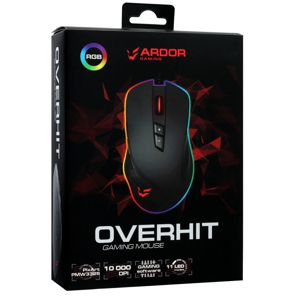 Мышь проводная ARDOR GAMING Overhit [ARD-OH3325-BK] черный