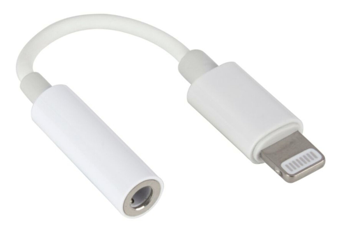 Адаптер Lightning to Jack - 3.5 mm Jack, 0.1м FOXCONN/ Адаптер Apple Lightning - 3.5 mm Jack (MMX62ZM/A) / Белый/ Переходник аукс джек 3.5 для айфона/ Переходник для айфон