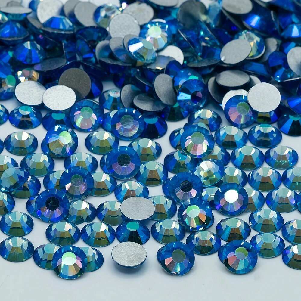 Стразы синие Lt sapphire AB, SS16-4.0mm, 1440 шт