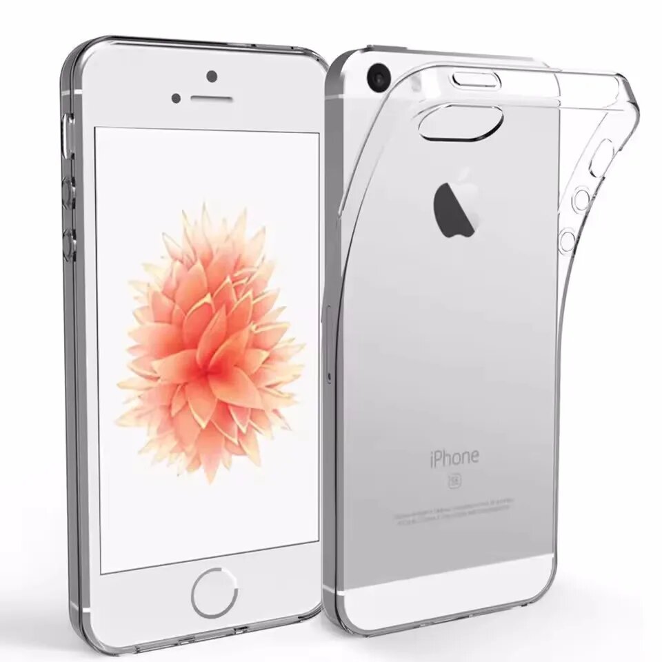 Чехол для iPhone 5/5S/SE, прозрачный силикон