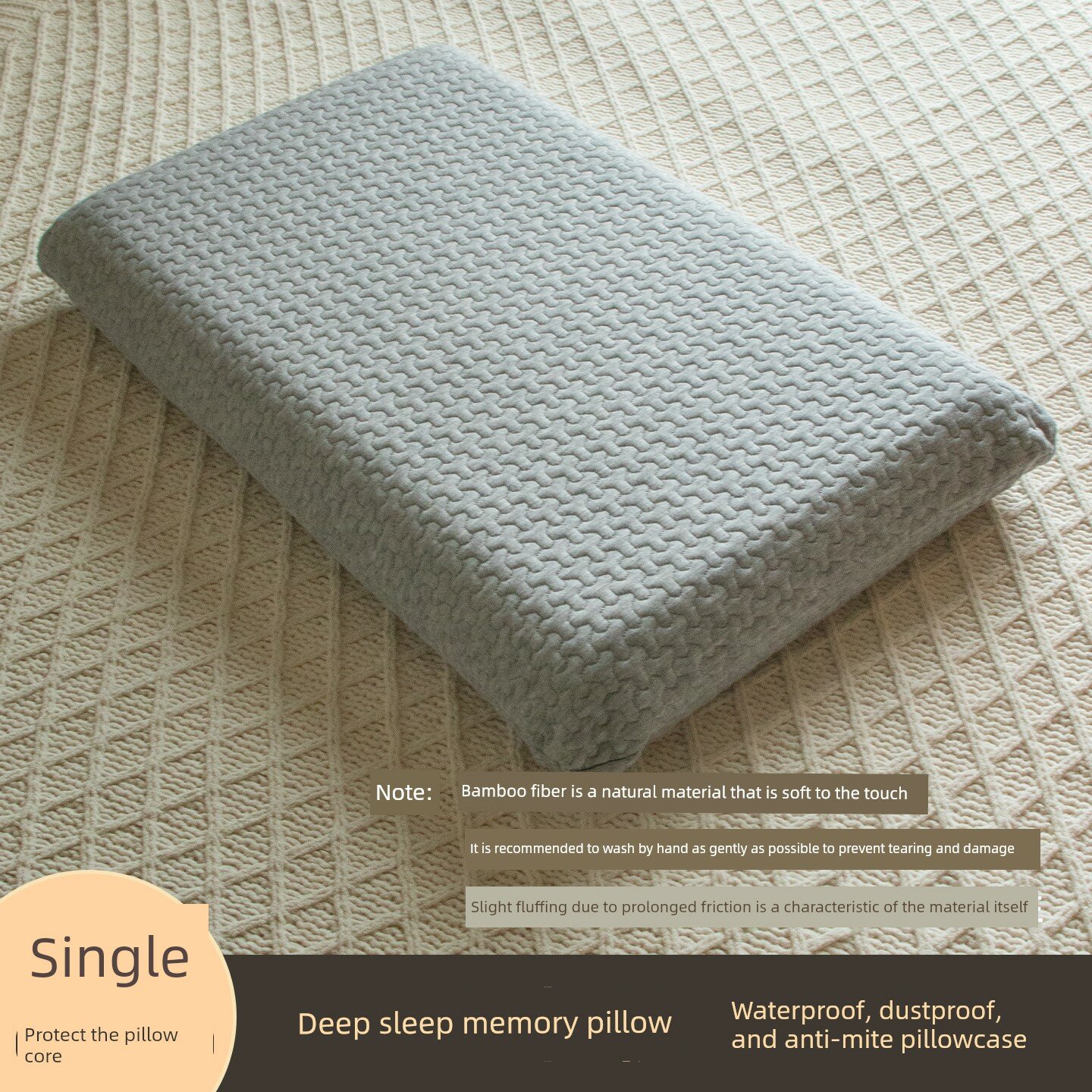 Наволочка Planet Pillowcase Deep Sleep Memory Pillow Pro 70x42см из стираного хлопка, второе поколение, защита от слюны