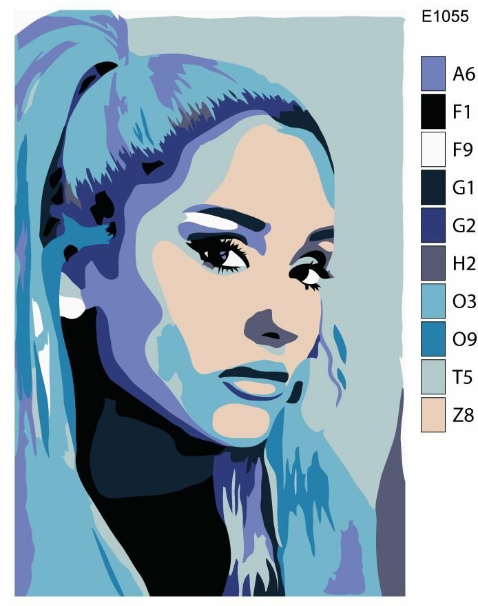Детская Картина по номерам E1055 "Певица Ariana Grande (Ариана Гранде)" 20x30