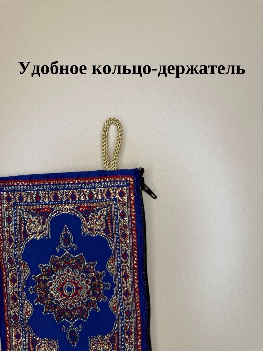 Монетница, фактура гладкая, гобелен, синий/красный — фото 1