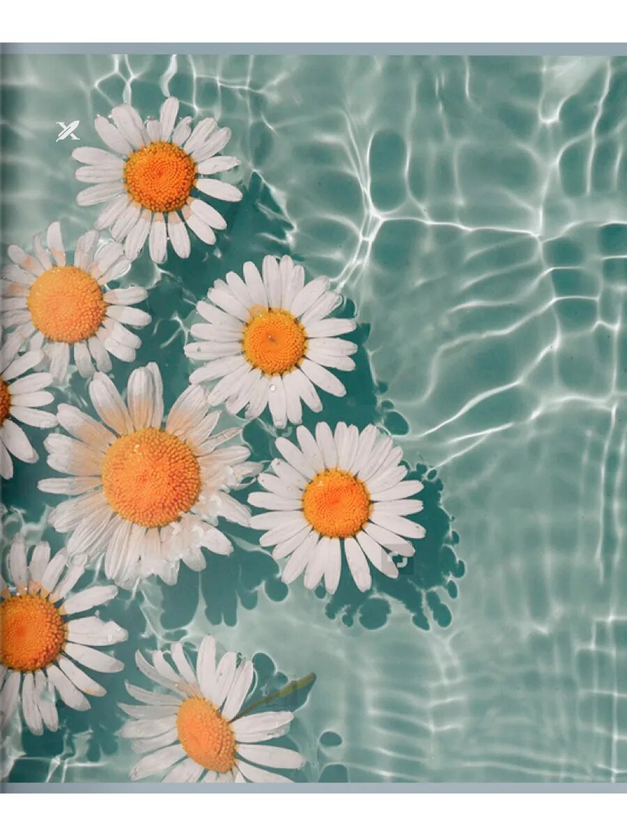 Тетрадь Floating Flowers, A5, 48 листов, клетка, в ассортиме