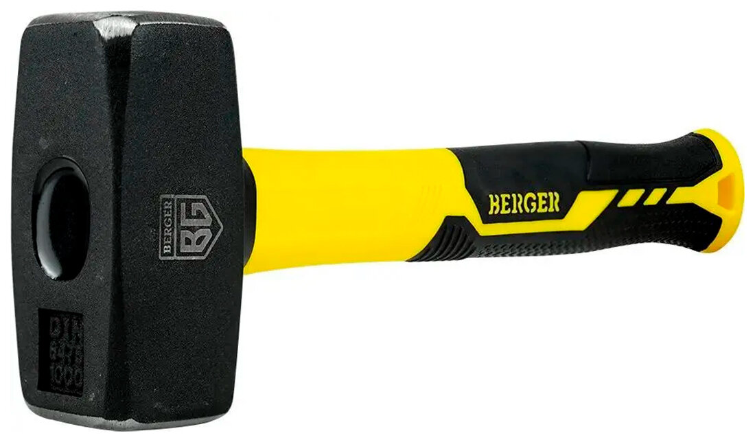 Кованая кувалда Berger 1000 г, 267 мм, фиберглассовая рукоятка (BG1516)