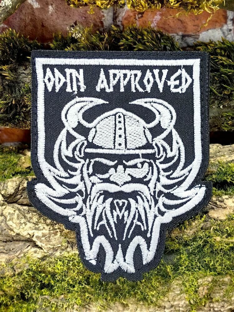 Нашивка-патч Один Odin approved вышитая на липучке черный