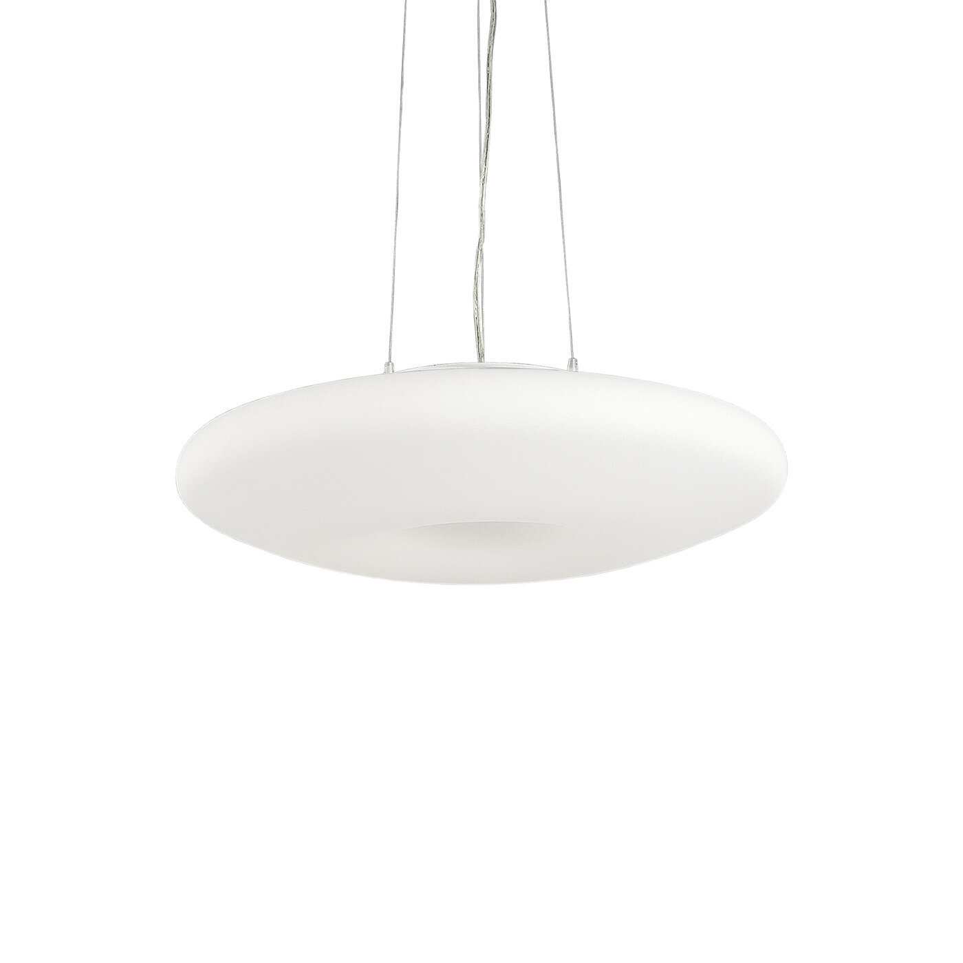 Светильник подвесной ideal lux Glory SP3 D50 макс.3x60Вт IP20 Е27 230В Белый/Никель Стекло/Металл Без ламп 019734.